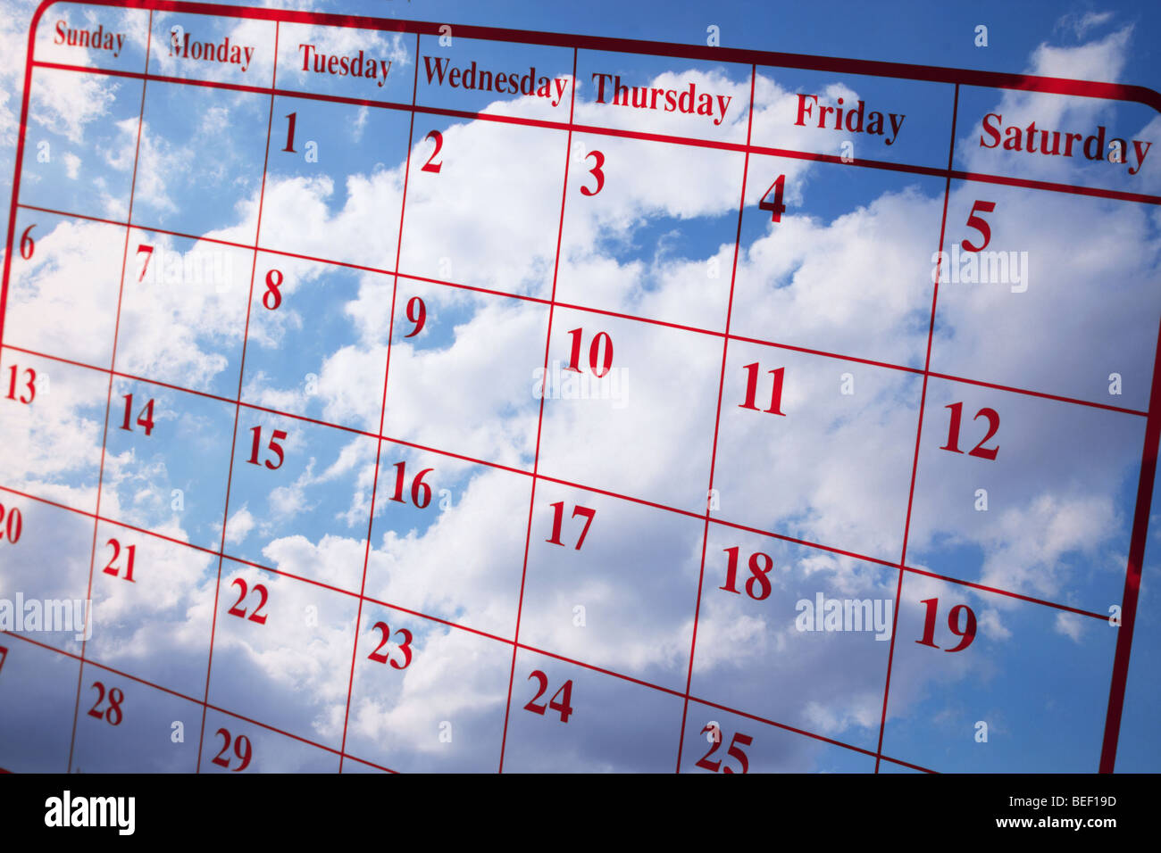 Calendar and Clouds Stock Photo - Alamy
