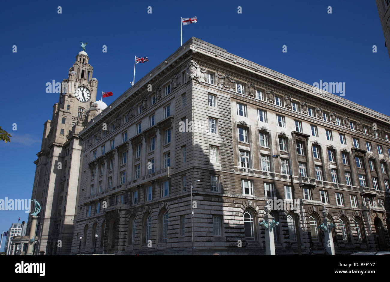 The Cunard Building with the liver building in the background one of ...