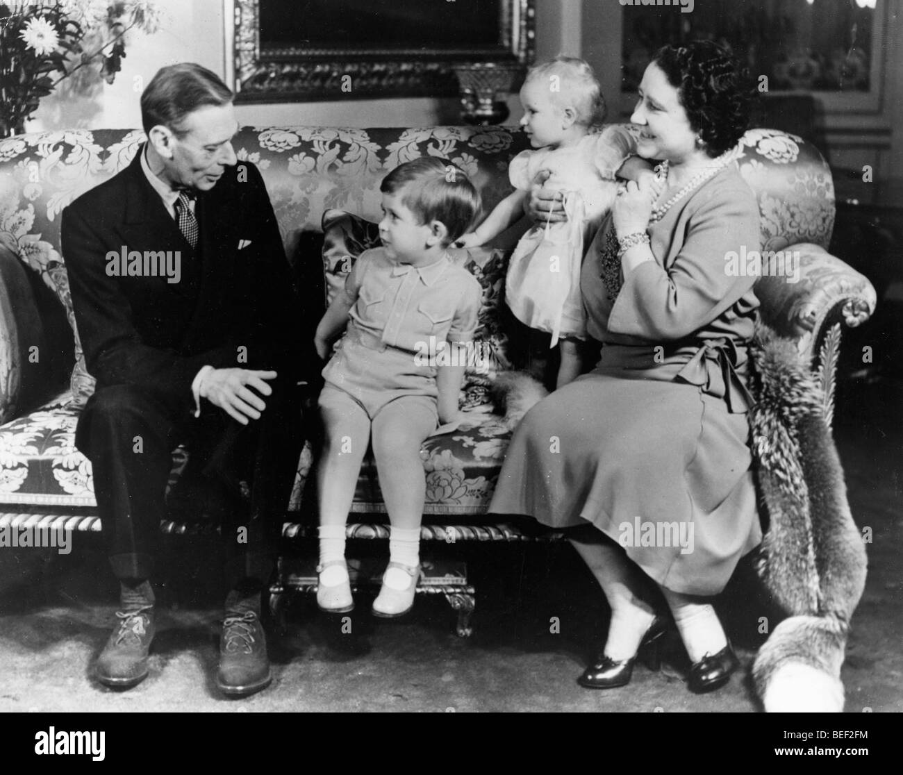 The Queen Mom Elizabeth Bowes-Lyon and family Stock Photo - Alamy