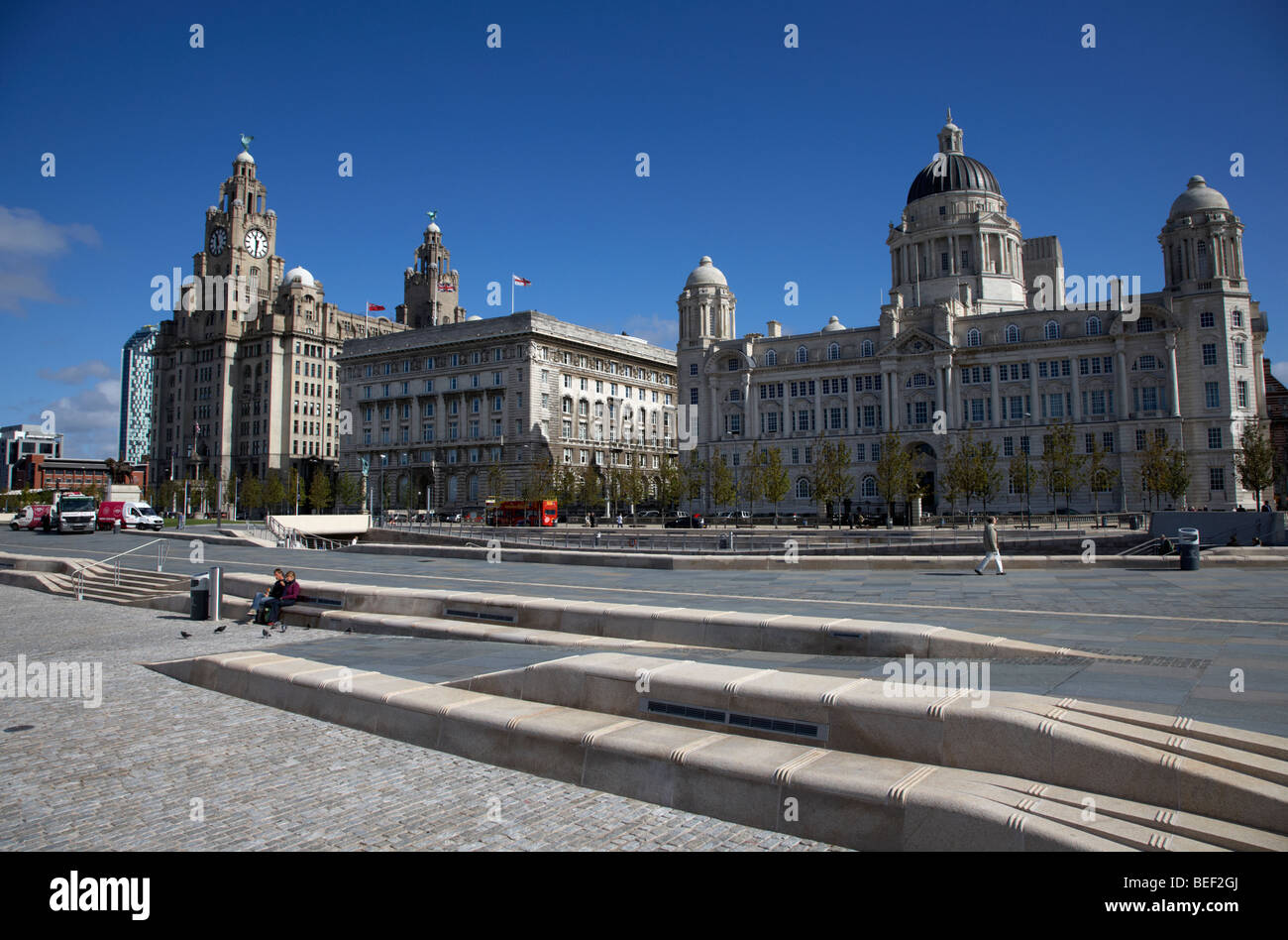 pier head open area and liverpools three graces listed buildings on the ...