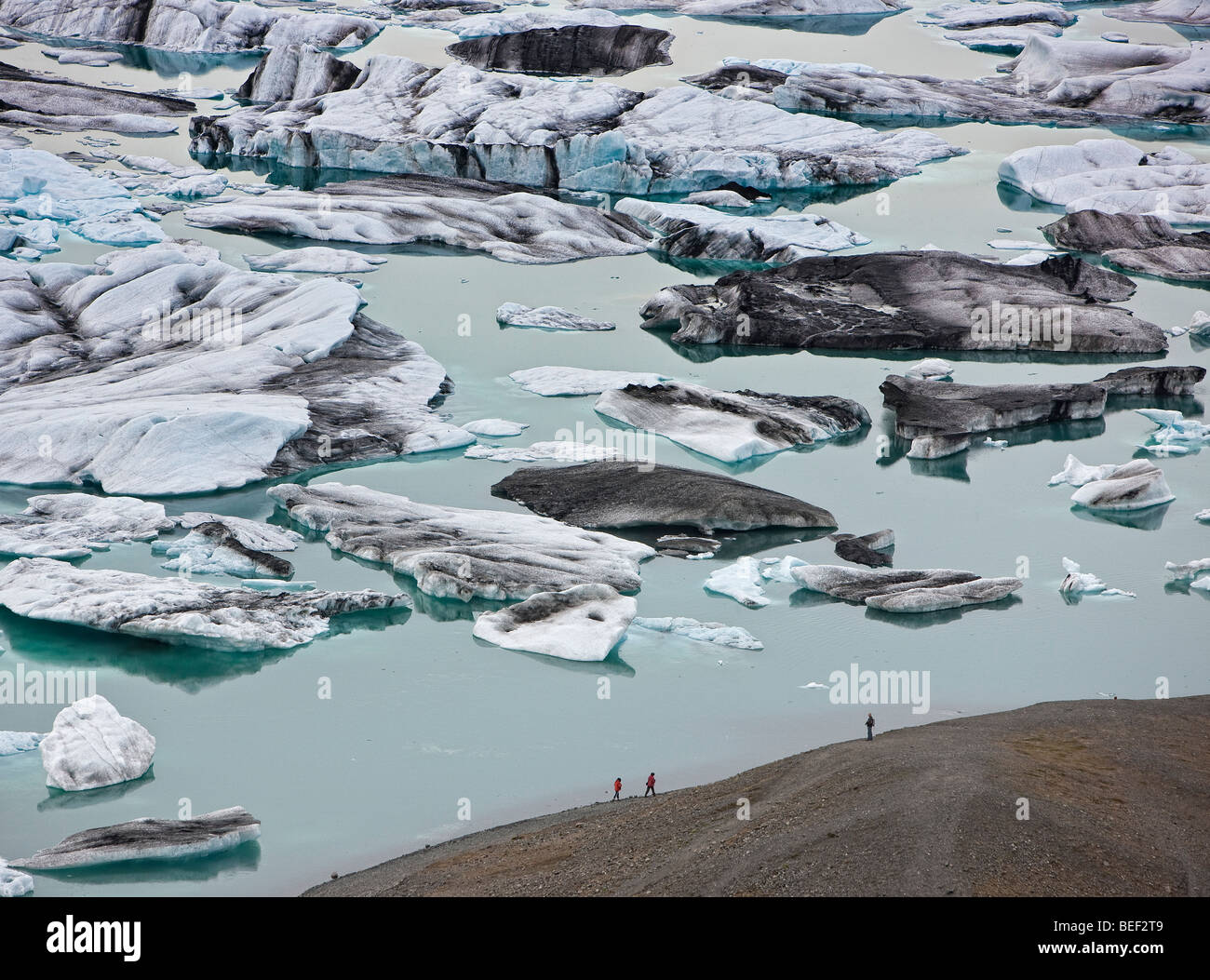 Aerial view surging glacial patterns hi-res stock photography and ...