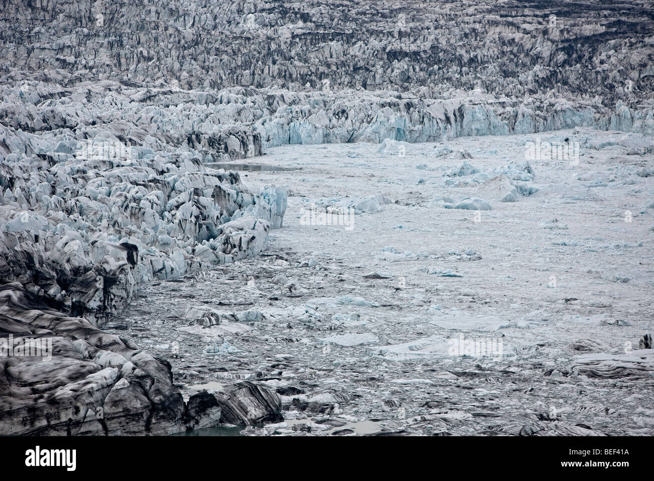 Aerial view surging glacial patterns hi-res stock photography and ...
