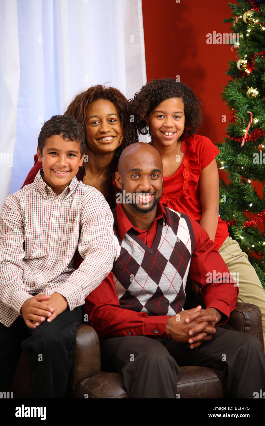 Family Christmas portrait Stock Photo - Alamy