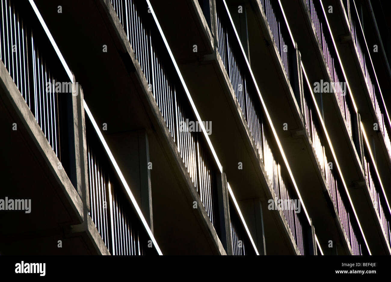 High-rise building balcony railings in Jacksonville, Florida, USA Stock ...