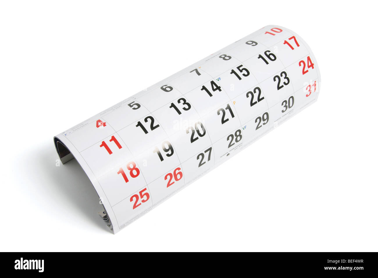 Rolled Up Calendar Stock Photo - Alamy