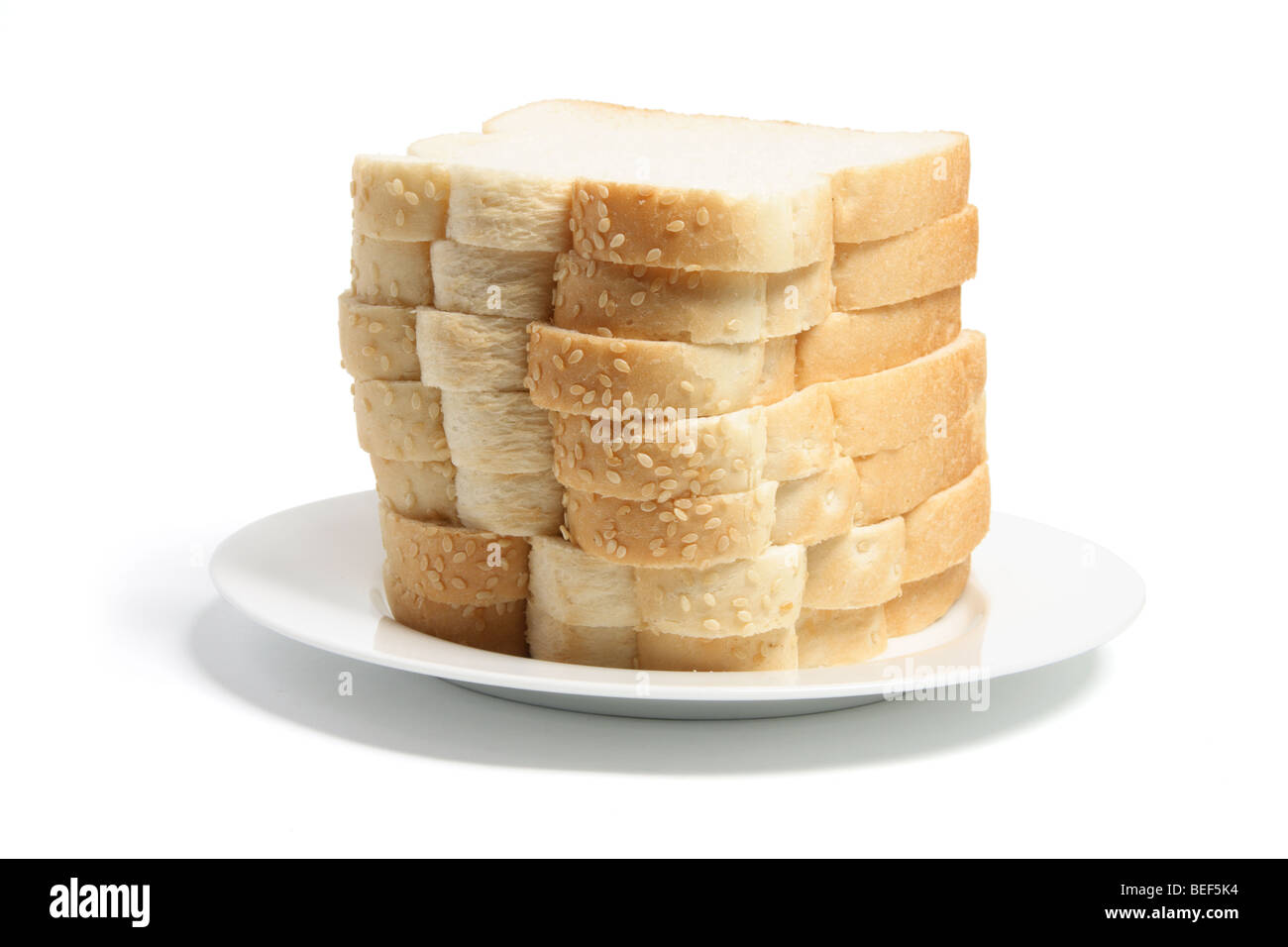 Stack of Sliced Bread on Plate Stock Photo - Alamy