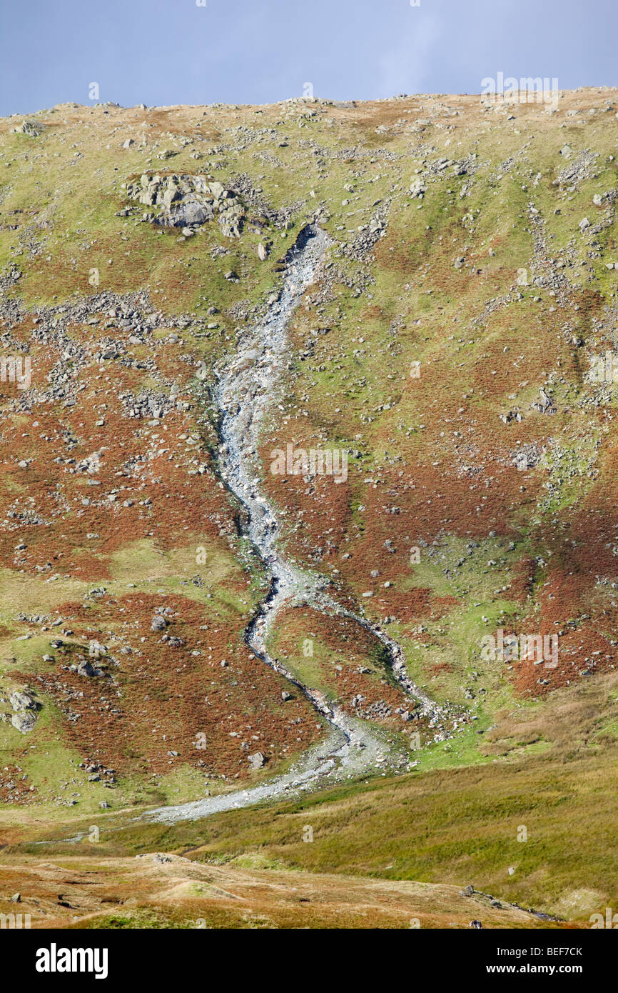 A landslide at the head of Wythburn in the Lake District,UK Stock Photo ...