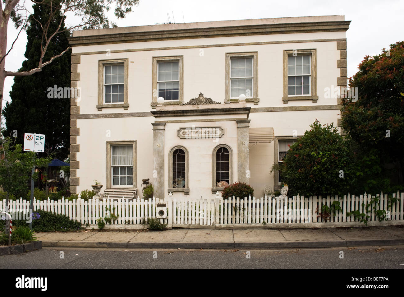 Front of traditional colonial style townhouse property in South Yarra ...