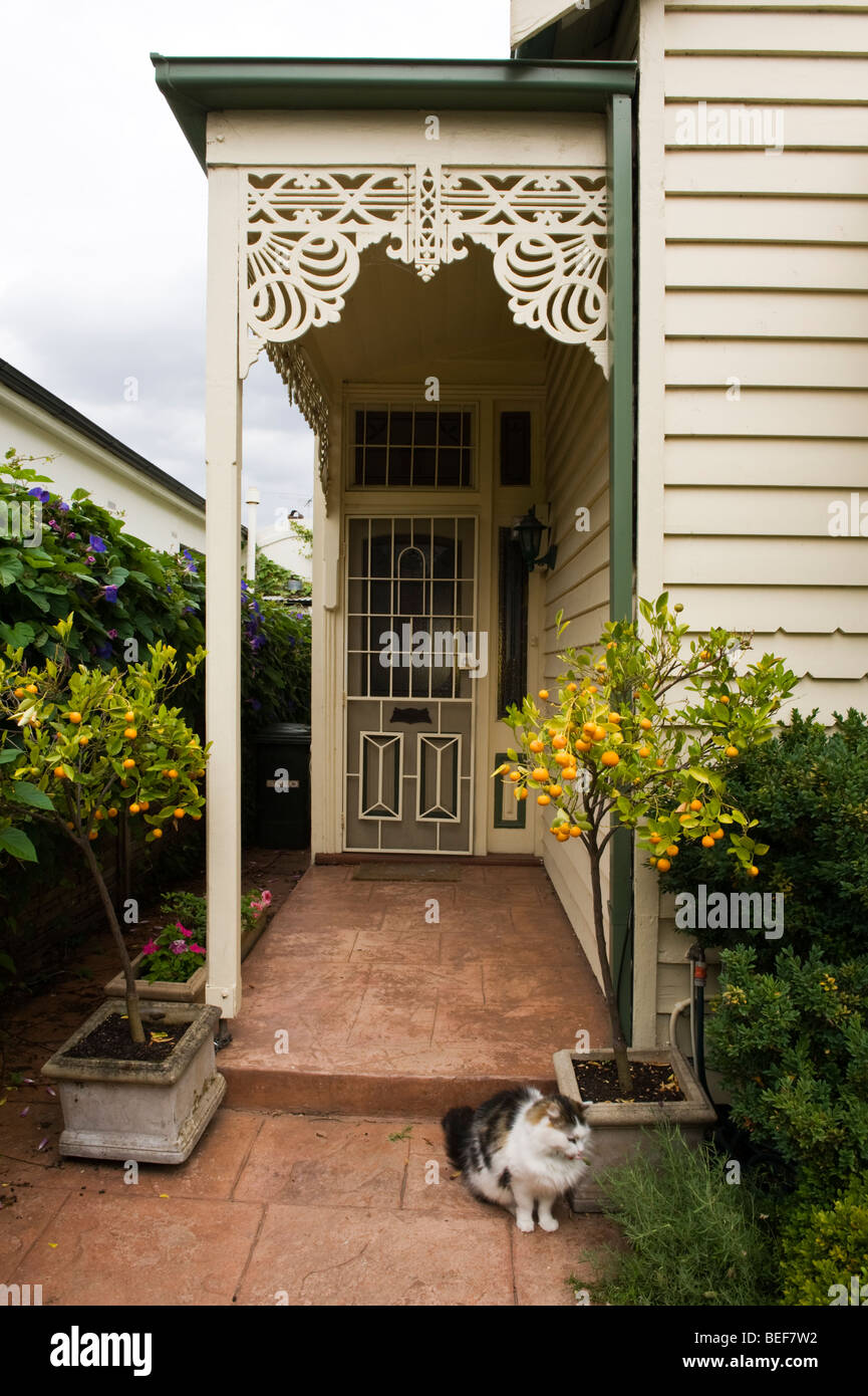 Front of traditional colonial style townhouse property in South Yarra ...