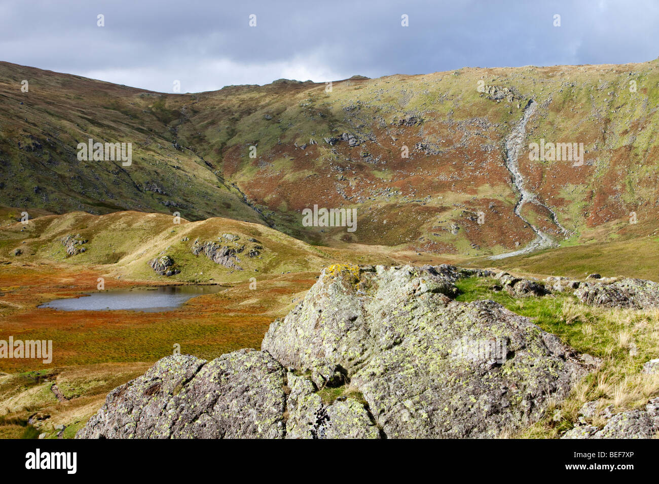 A landslide at the head of Wythburn in the Lake District,UK Stock Photo ...