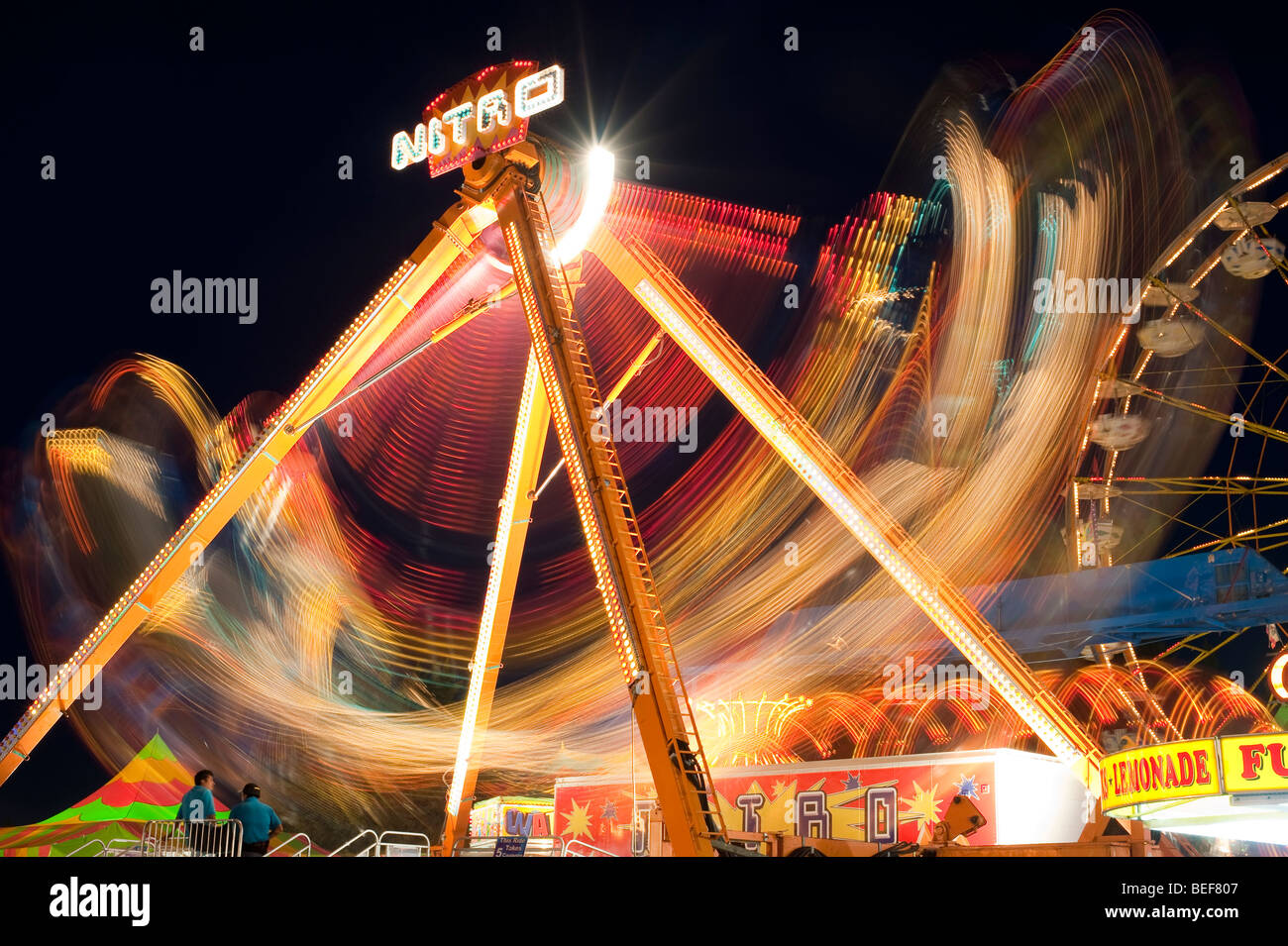 Rides at twilight at the Evergreen State Fair Snohomish County Monroe ...