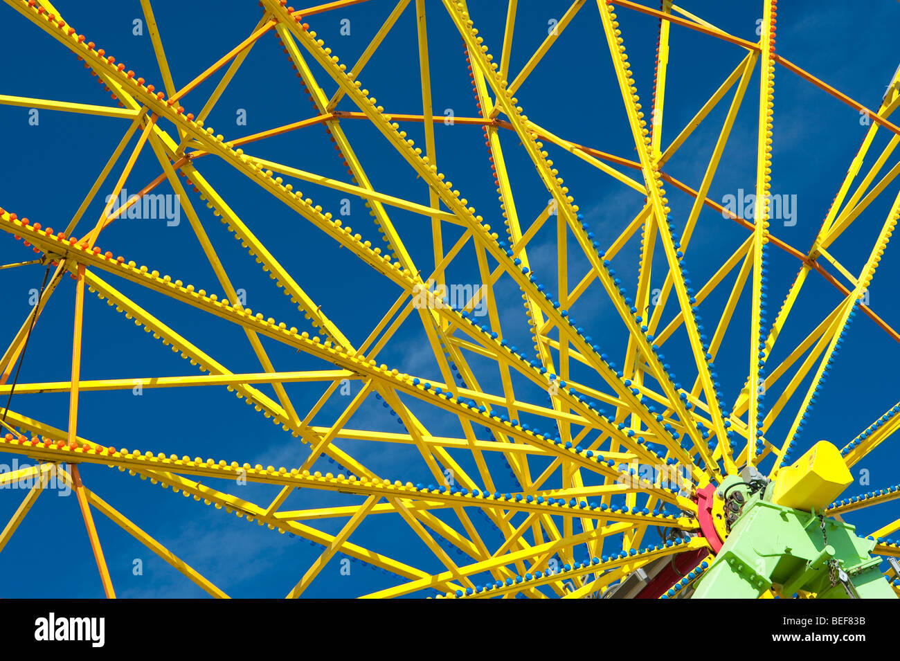 Evergreen State Fair close up of yellow ferris wheel spokes Monroe ...