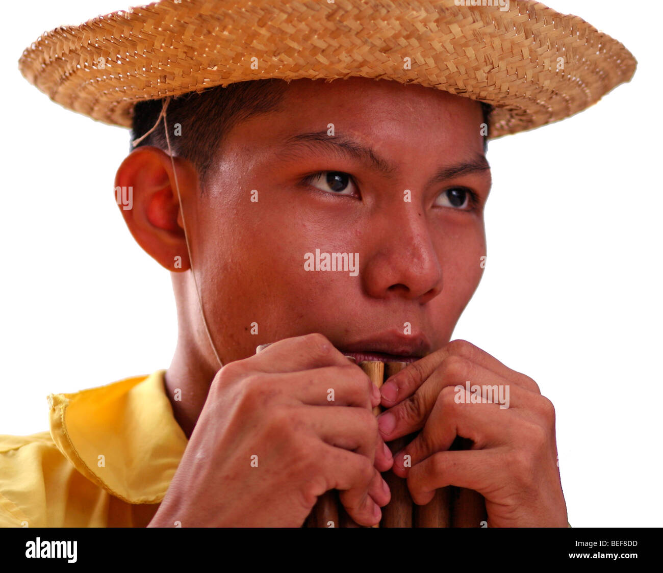 portrait of a traditional flute player, Panama Stock Photo - Alamy