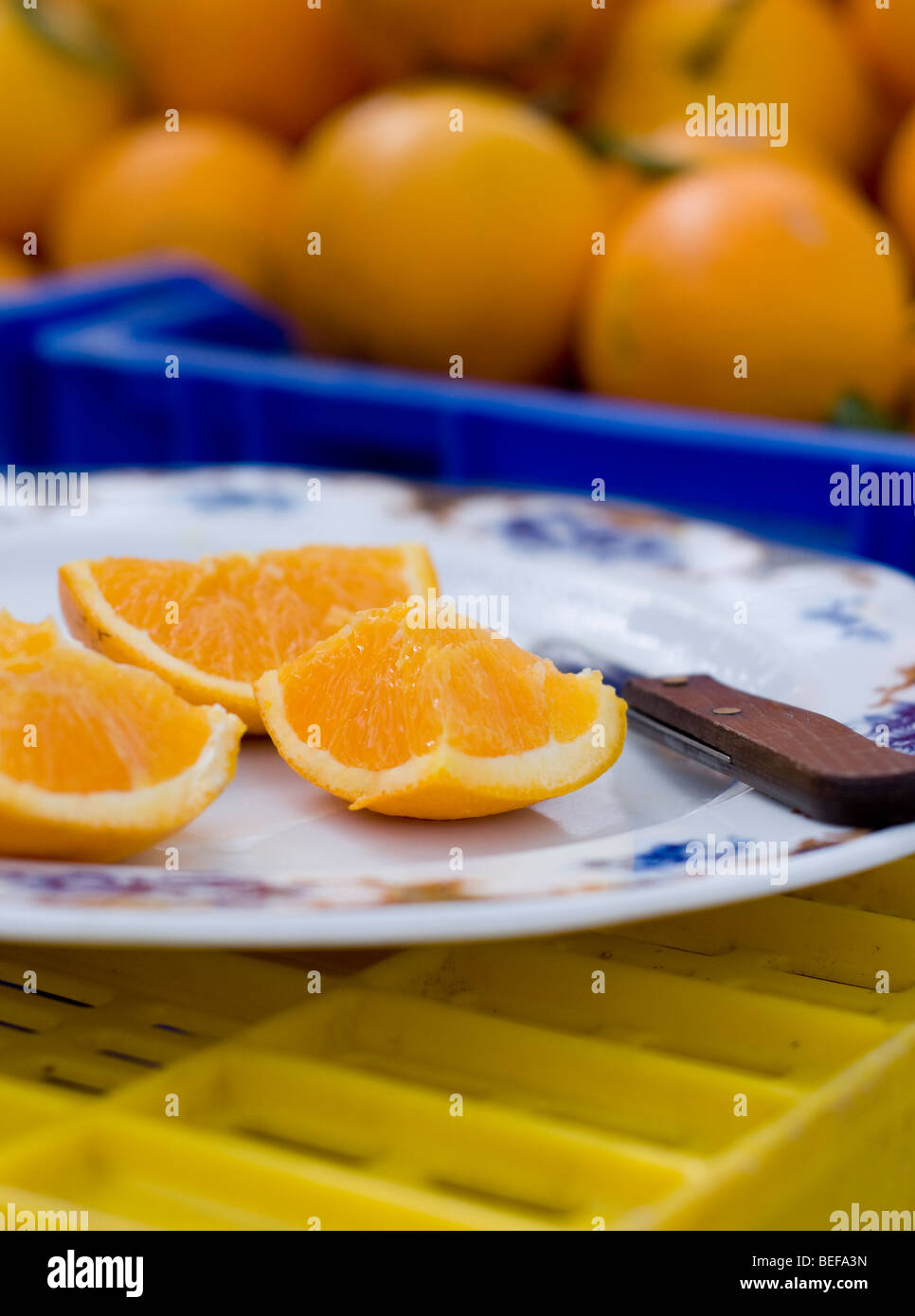 oranges on a plate Stock Photo - Alamy