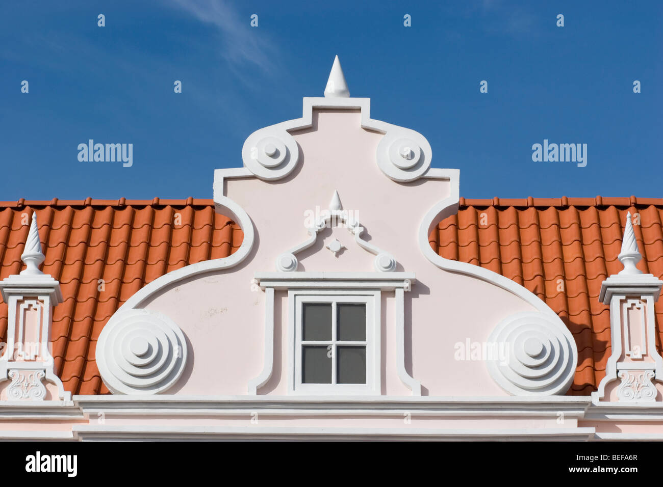colorful traditional colonial Dutch architecture in Oranjestad, Aruba ...