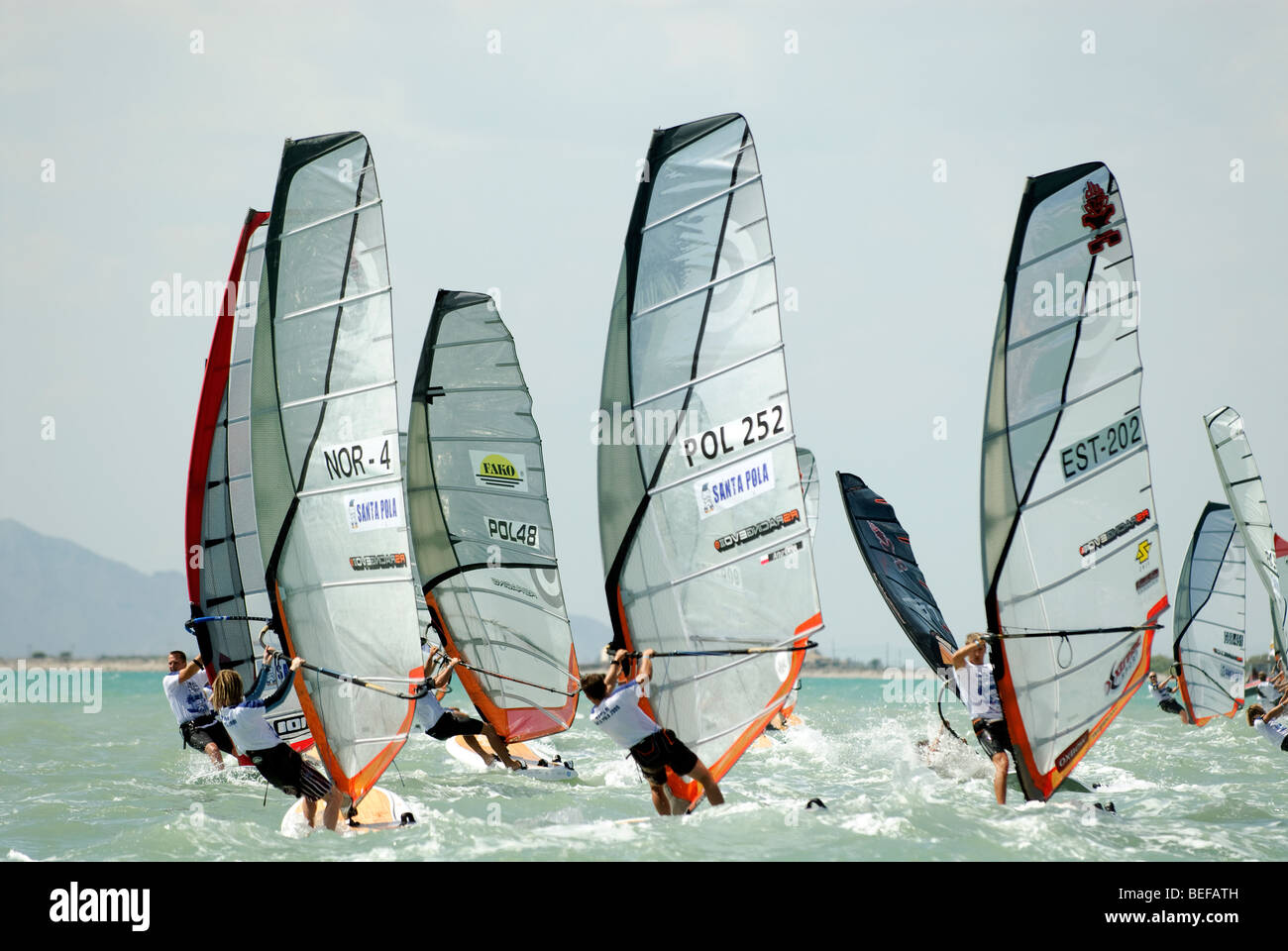 Group Of Windsurfers At The Formula Windsurfing World Championships In group-of-windsurfers-at-the-formula-windsurfing-world-championships-in