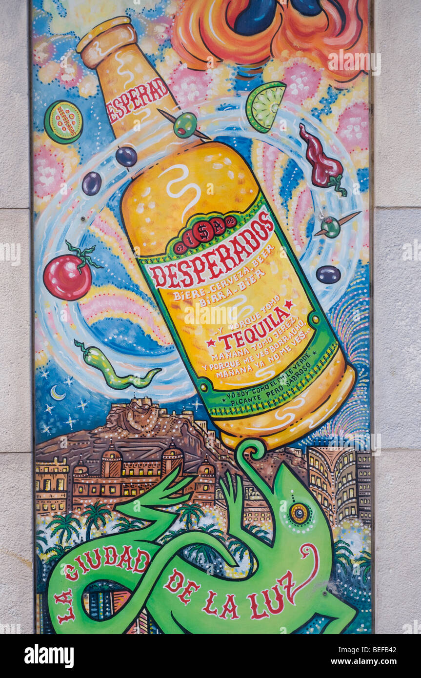 bottle sign on wall Stock Photo - Alamy