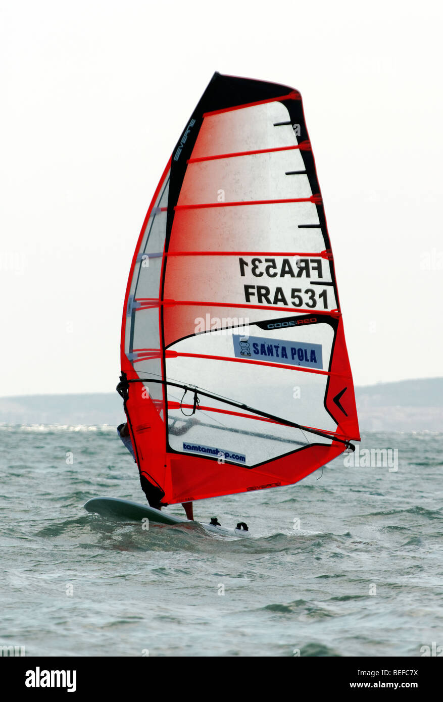 windsurfer at the Formula Windsurfing World Championships in Santa Pola ...