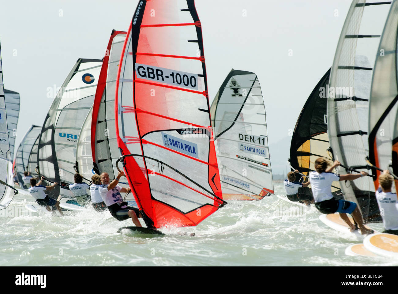 group of windsurfers at the Formula Windsurfing World Championships in ...