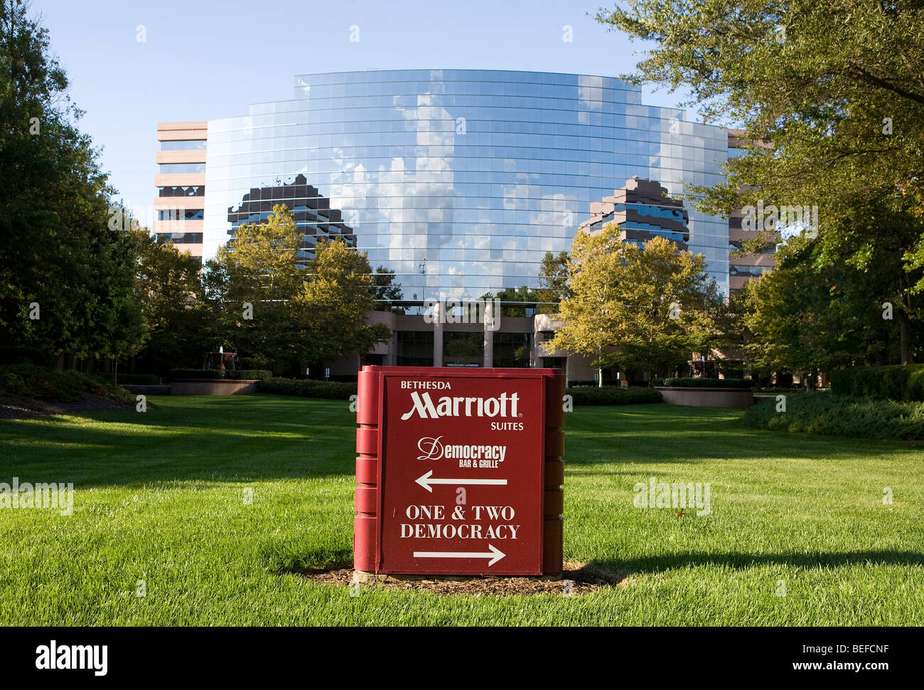The corporate headquarters of Marriott Hotels in Maryland Stock Photo ...