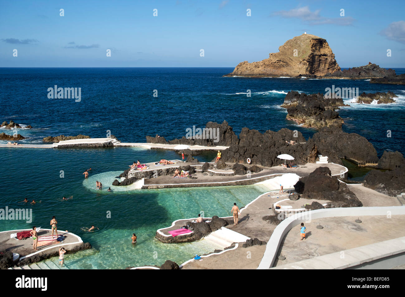 Swimming pool area at Porto Moniz on the island of Madeira Stock Photo ...