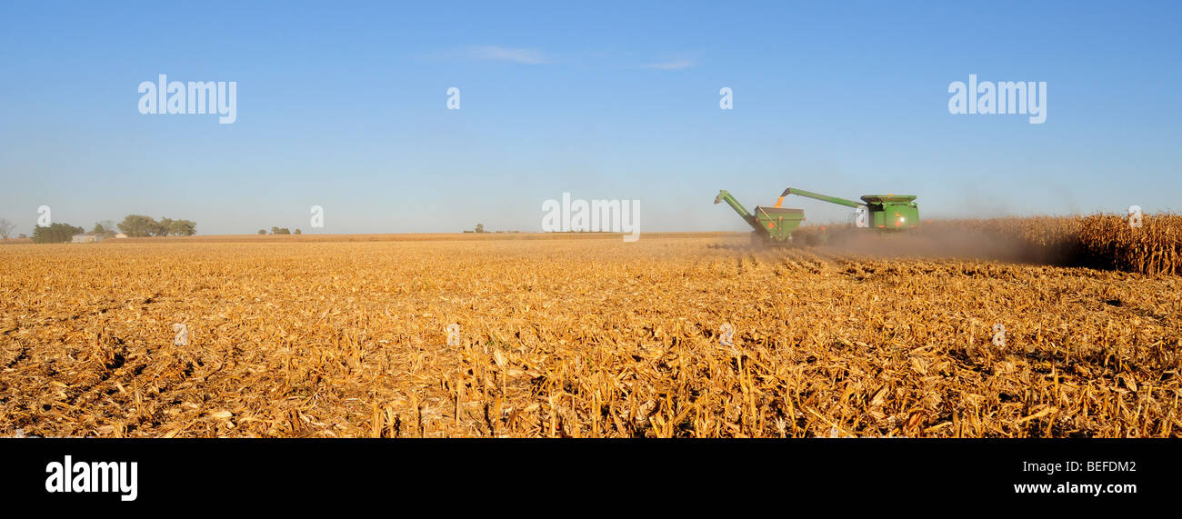 John deere combine harvests grain hi-res stock photography and images ...