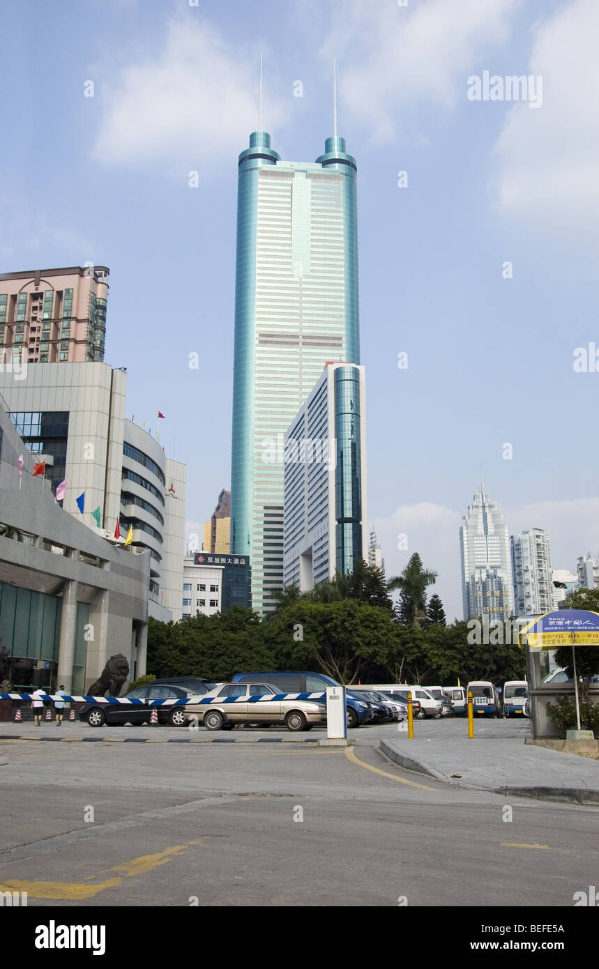 Modern skyscraper in Shenzhen city, China. Shun Hing Square, 384 meters ...