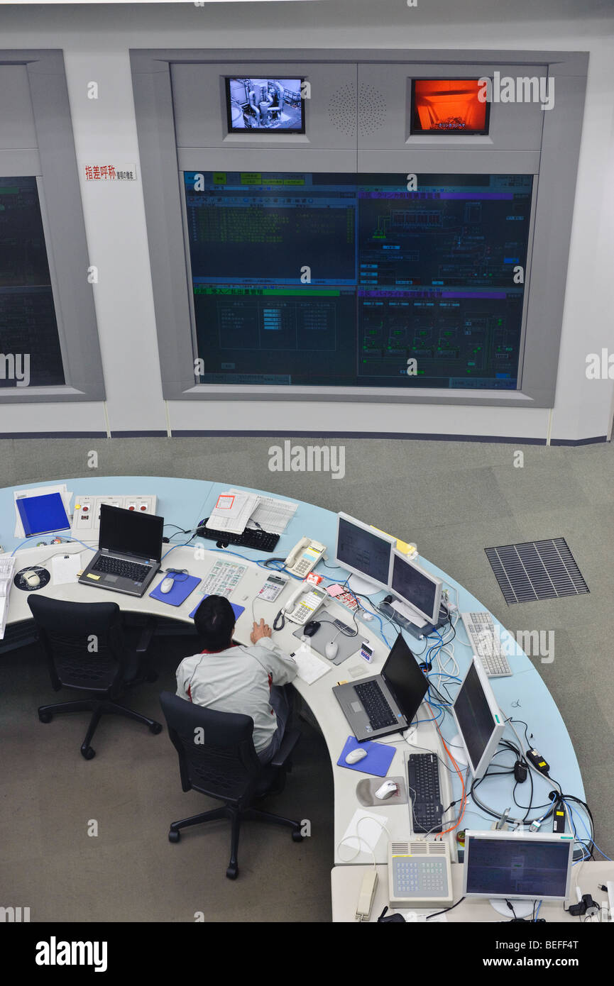 Control room, J-Power Isogo plant, Yokohama, Japan, September 29 2009 ...