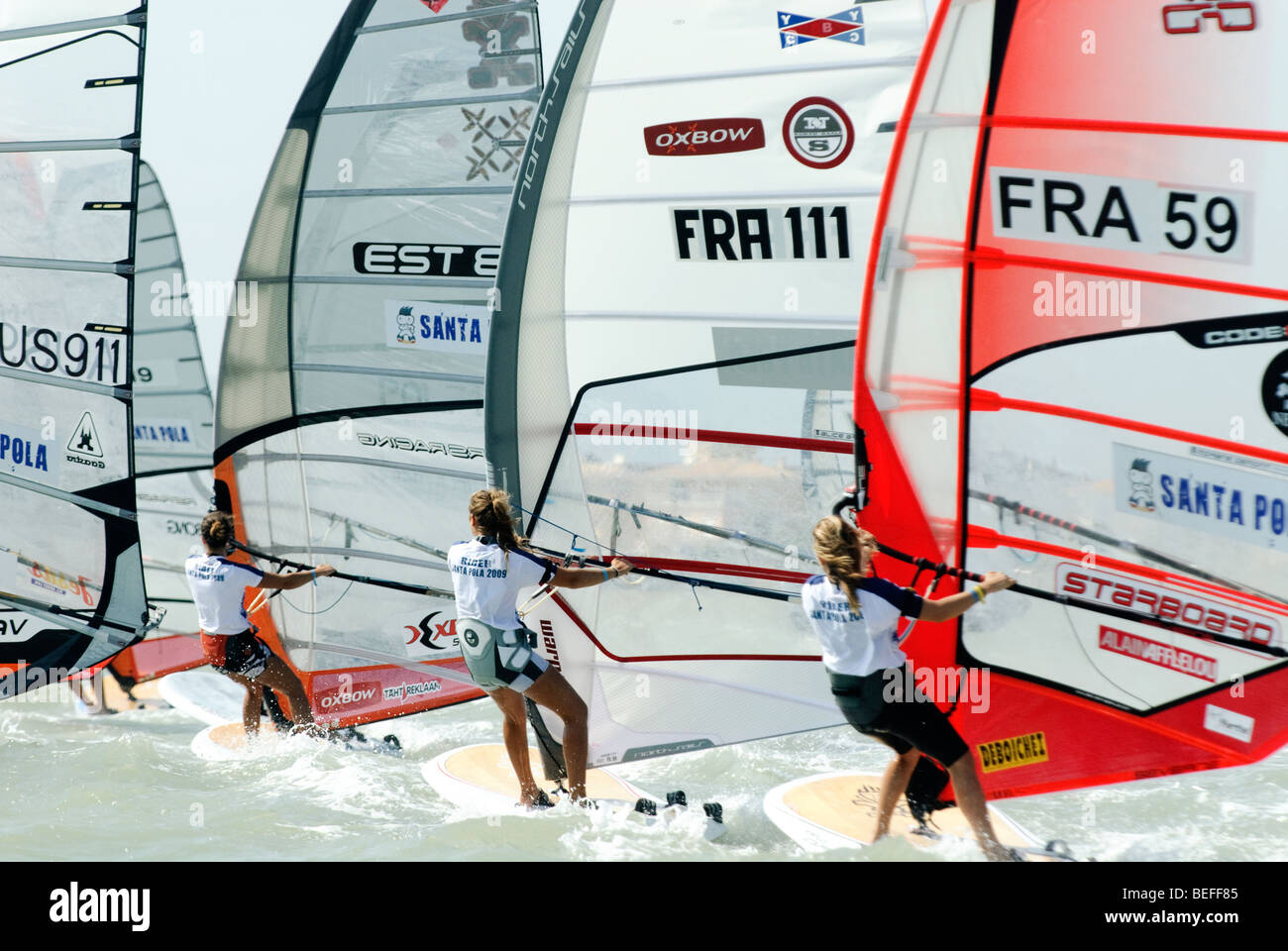 group of racers at the Formula Windsurfing World Championships in Santa ...