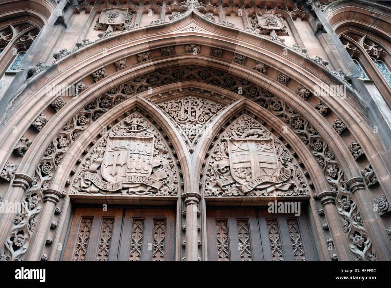 The Neo-gothic John Rylands Library Manchester, England, UK Stock Photo ...