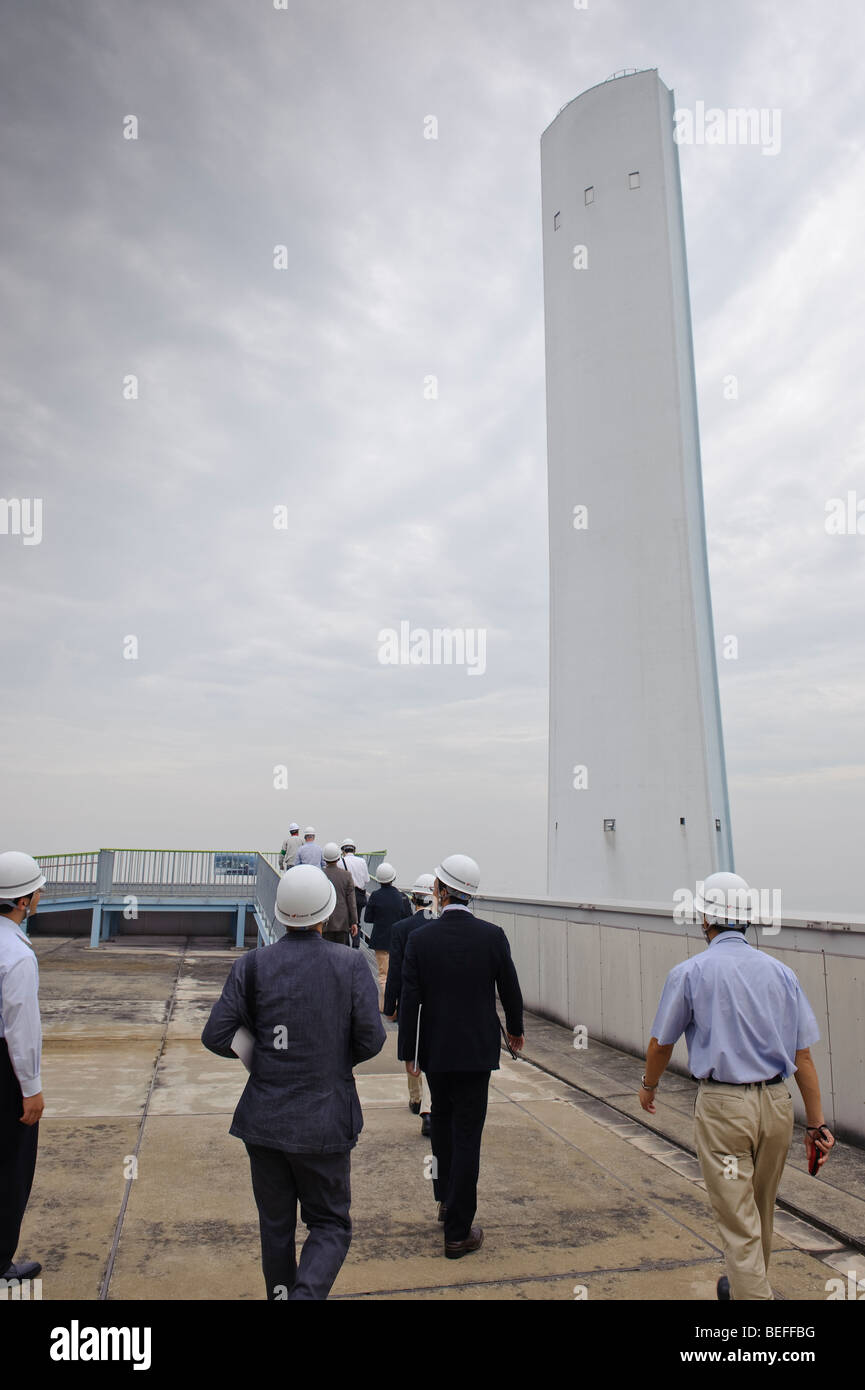 Chimney on the roof of the J-Power Isogo plant, Yokohama, Japan ...