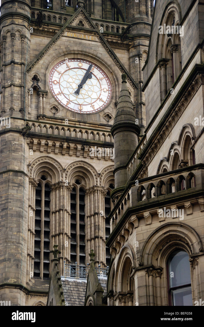 Manchester Town Hall clock tower Stock Photo - Alamy