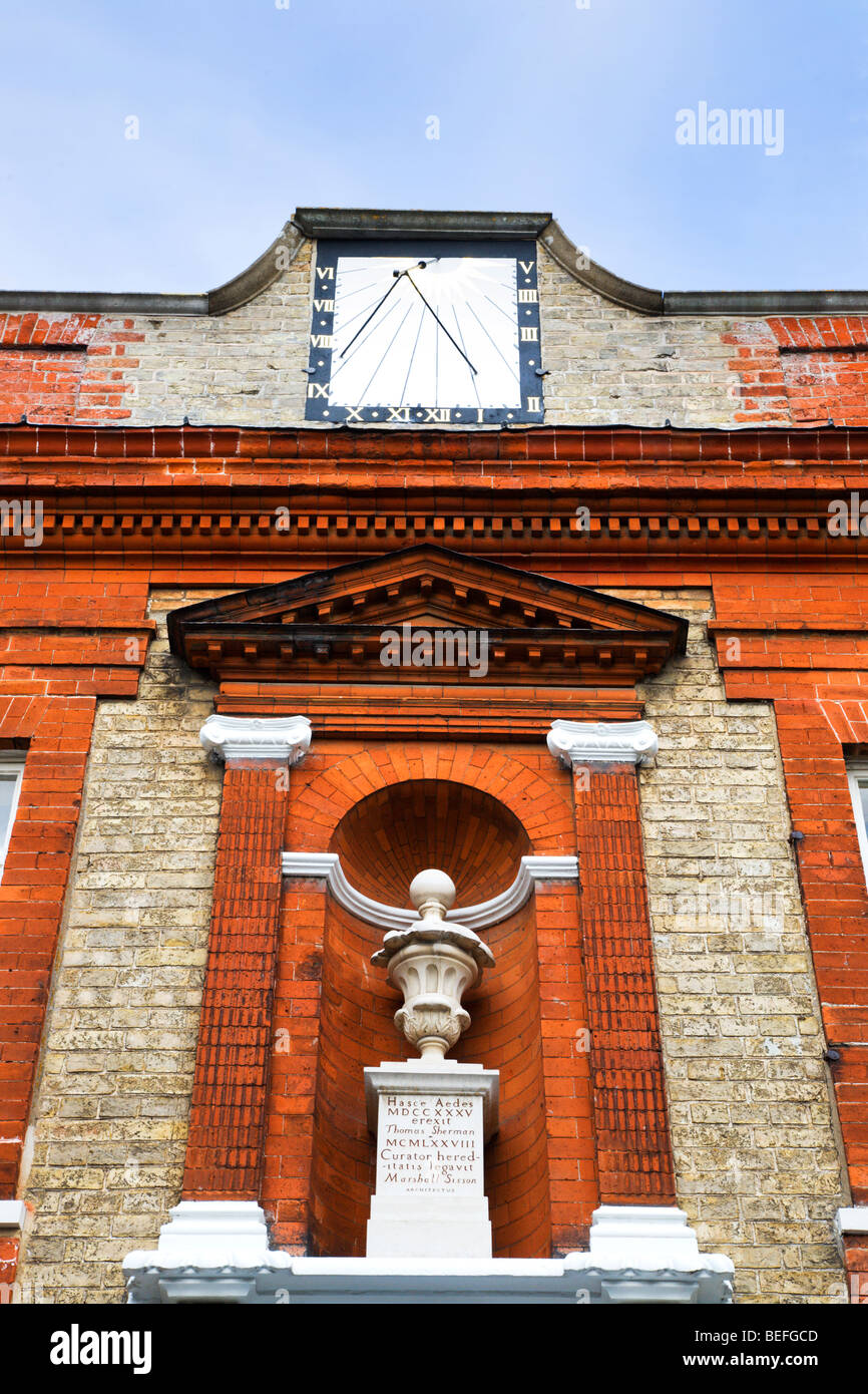 Building with Sundial on the High Street Dedham Essex England Stock ...
