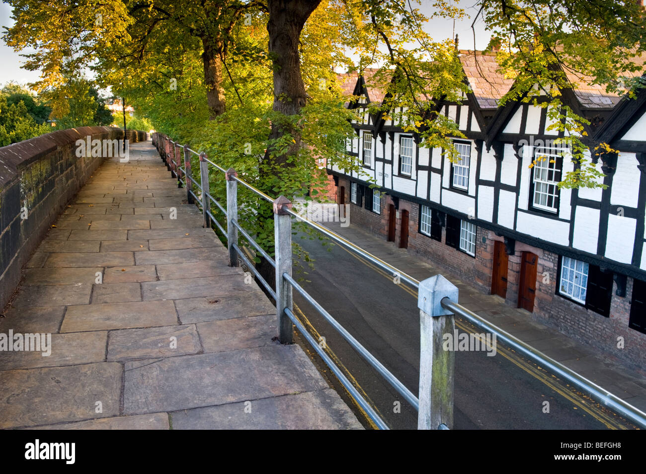 The Nine Houses & Roman Walls, Chester, Cheshire, England, UK Stock ...
