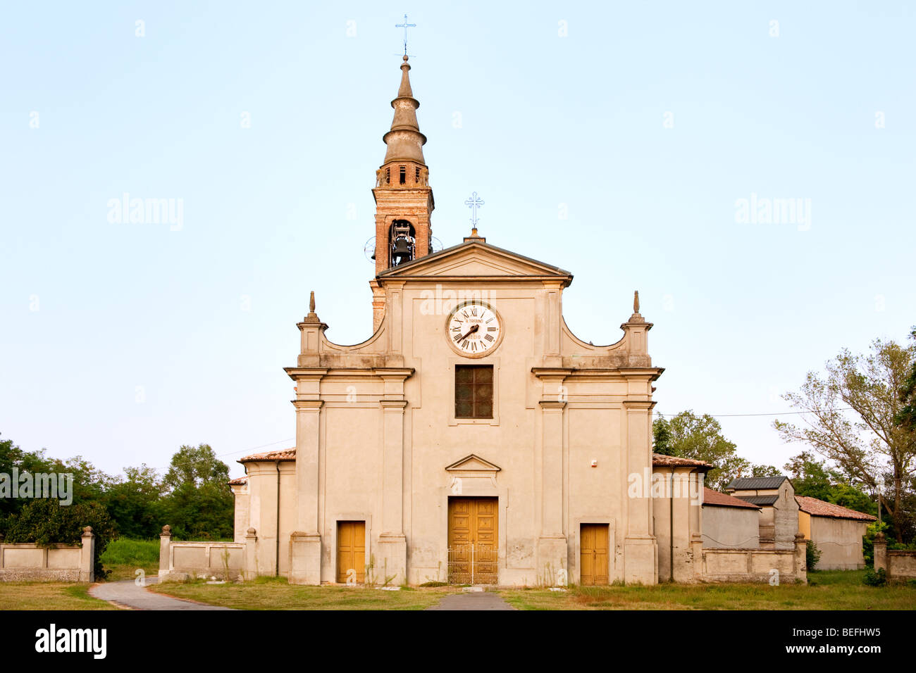 Italian church in region Parma at the North of Italy Stock Photo - Alamy