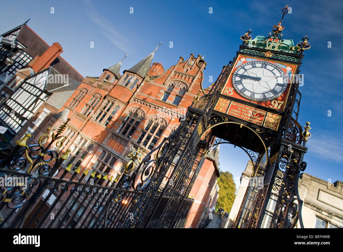 The Victorian Eastgate Clock on the City Walls, Chester, Cheshire ...