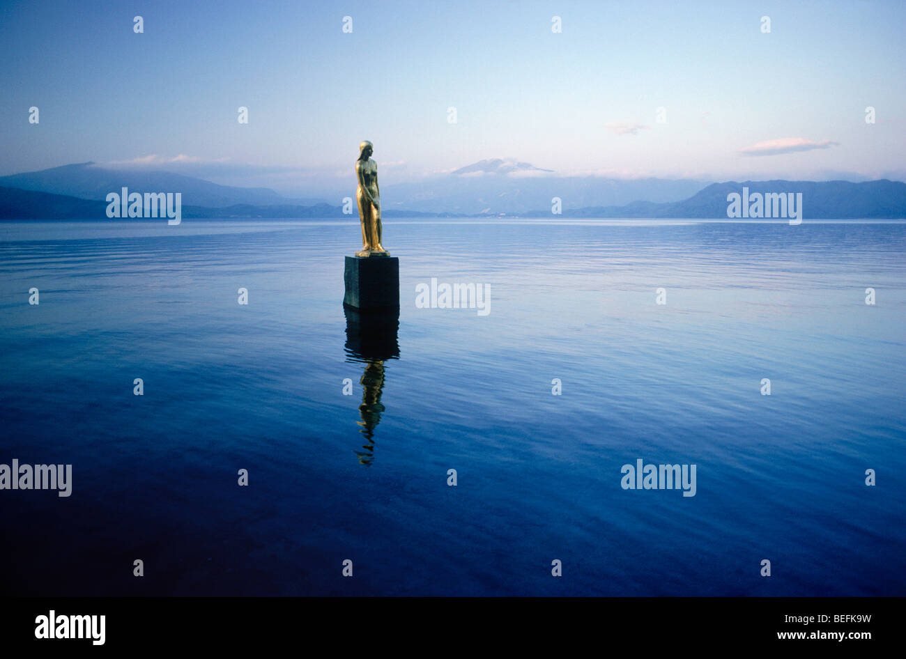 Statue of Princess Tatsuko in Lake Tazawako in Akita Preficture, Japan ...