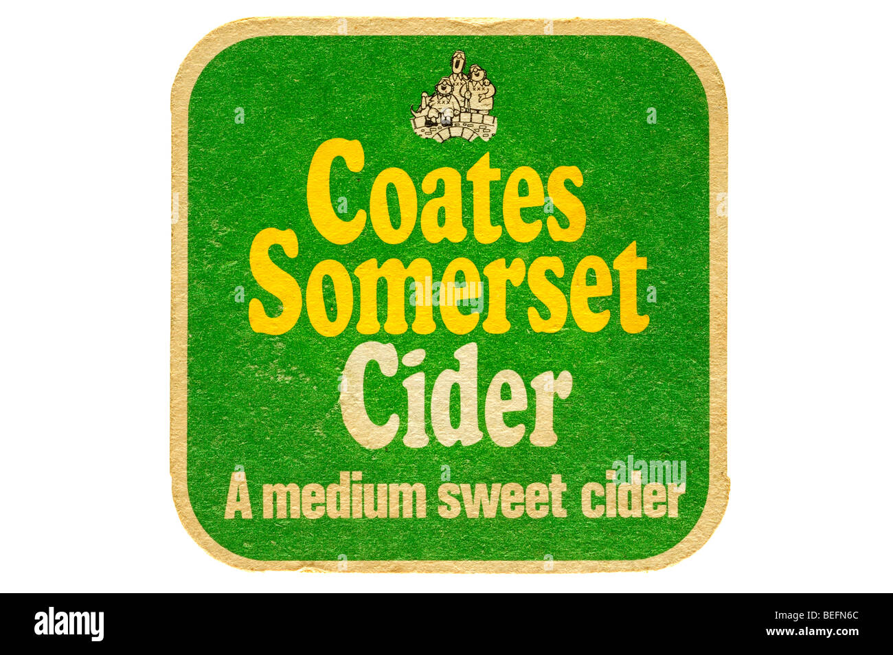 coates somerset cider a medium sweet cider beer mat Stock Photo - Alamy