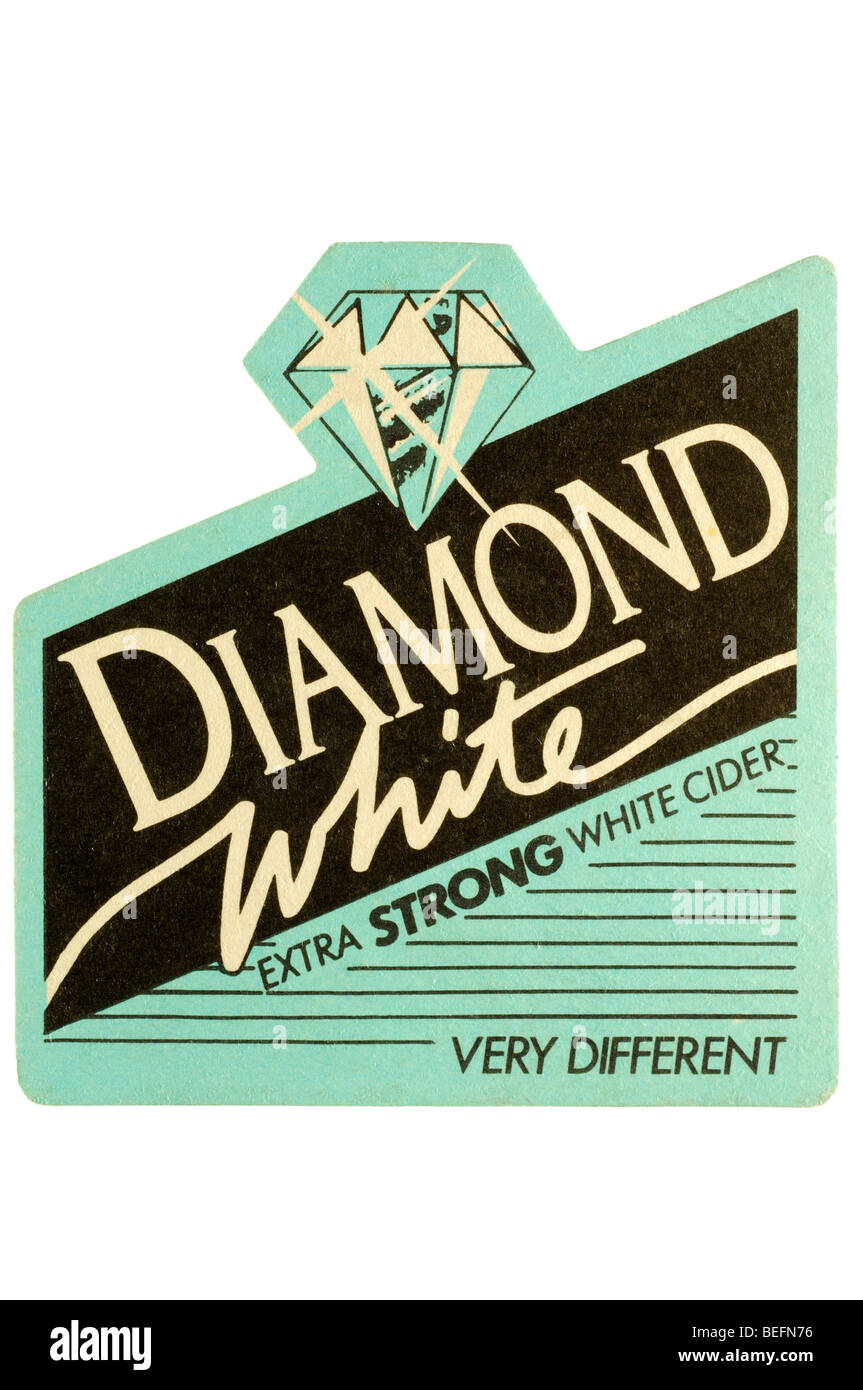 diamond white extra strong white cider very different beer mat Stock ...