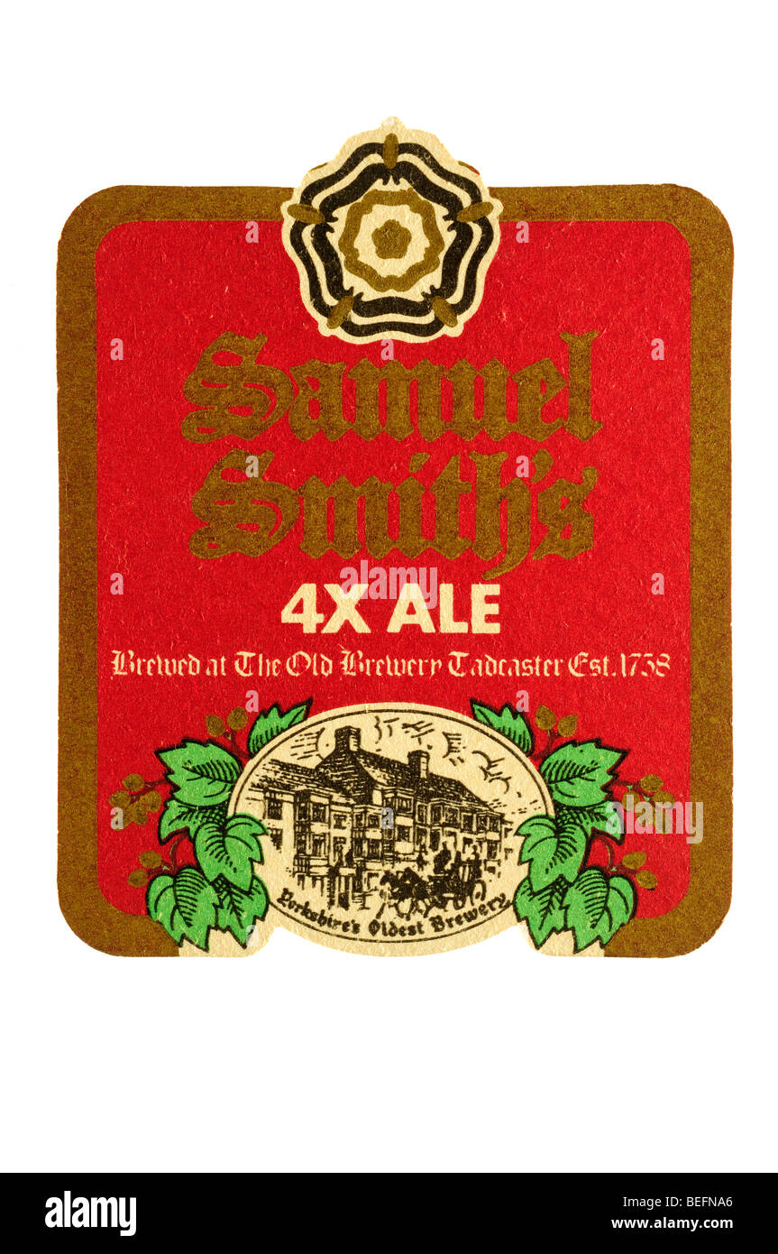 samuel smiths 4x ale brewed at the old brewer tadcaster est 1738 Stock ...