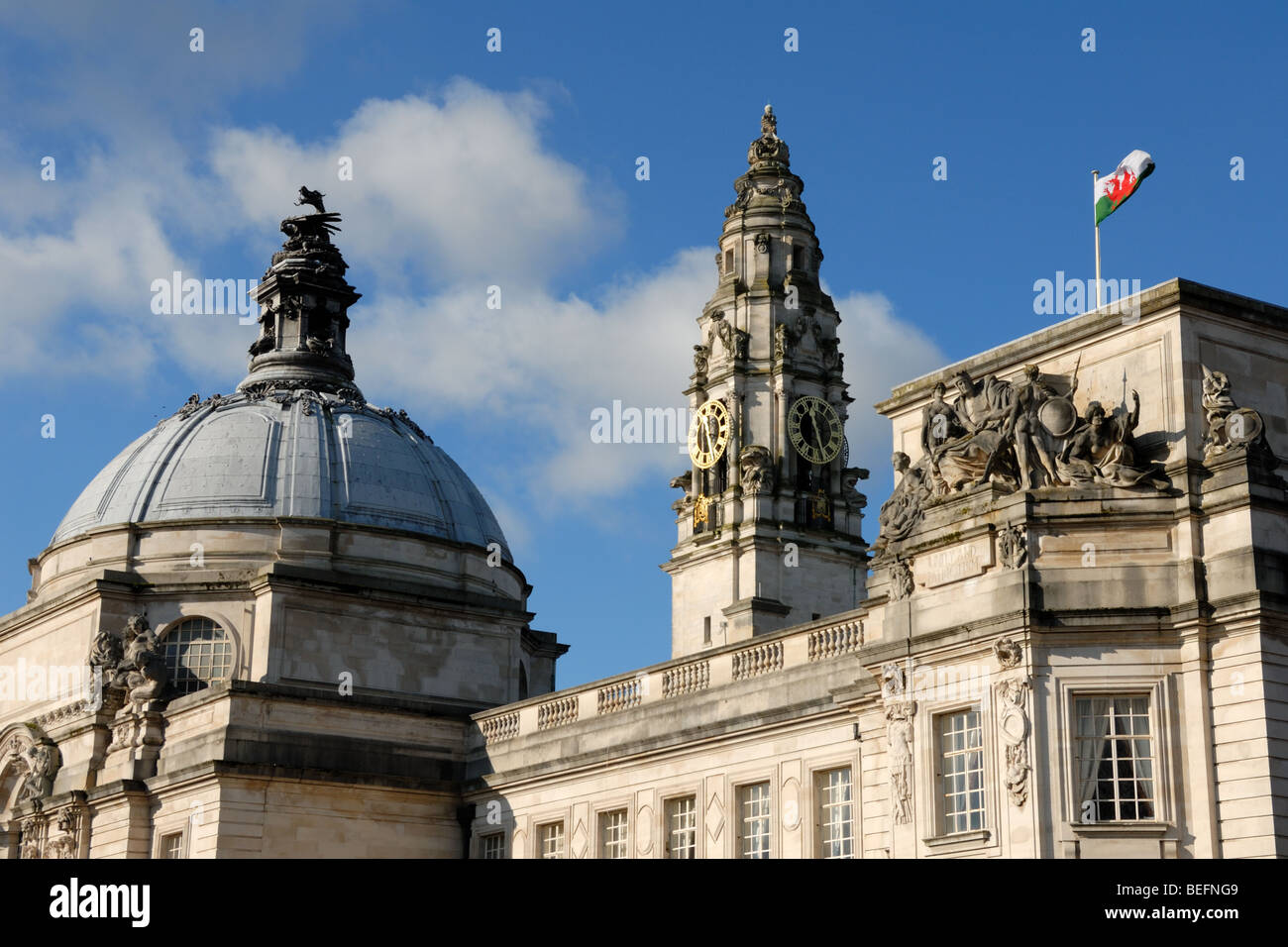 Cardiff city centre flag hi-res stock photography and images - Alamy