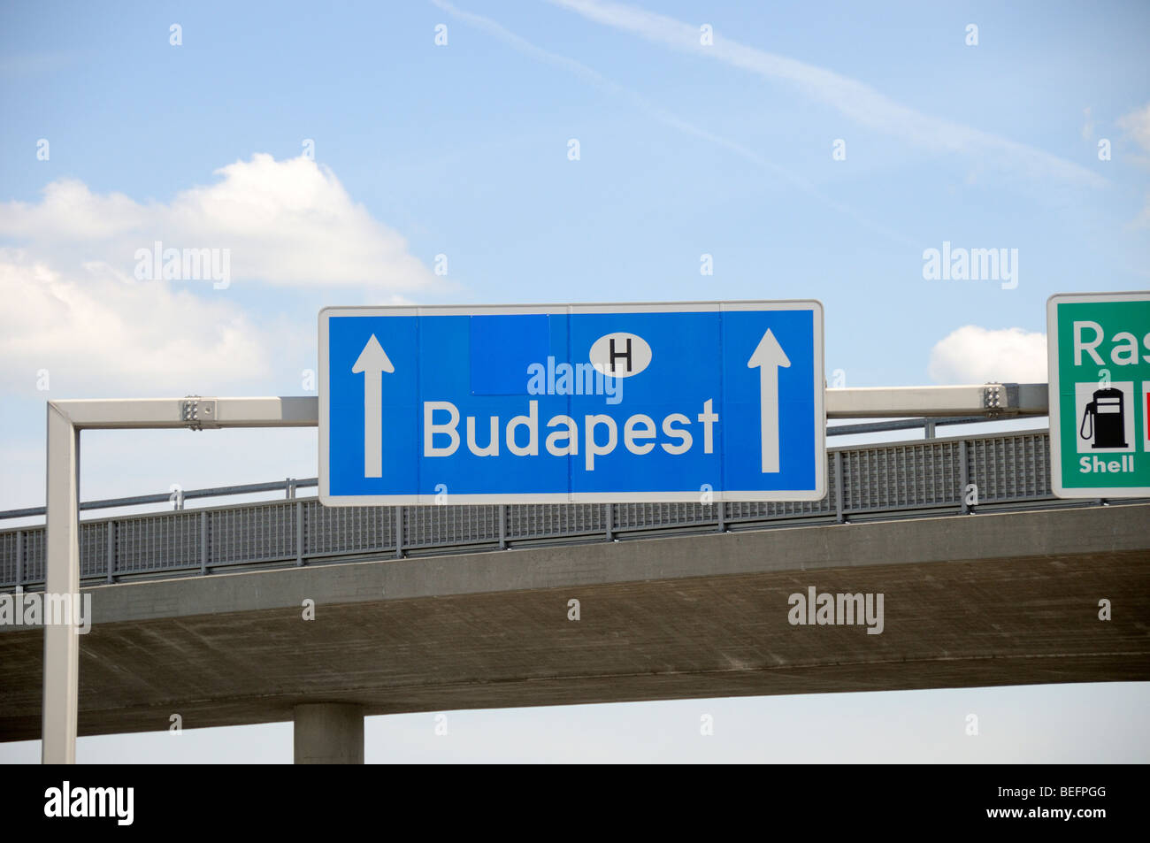 Road sign to Budapest Hungary Eastern Europe Stock Photo - Alamy