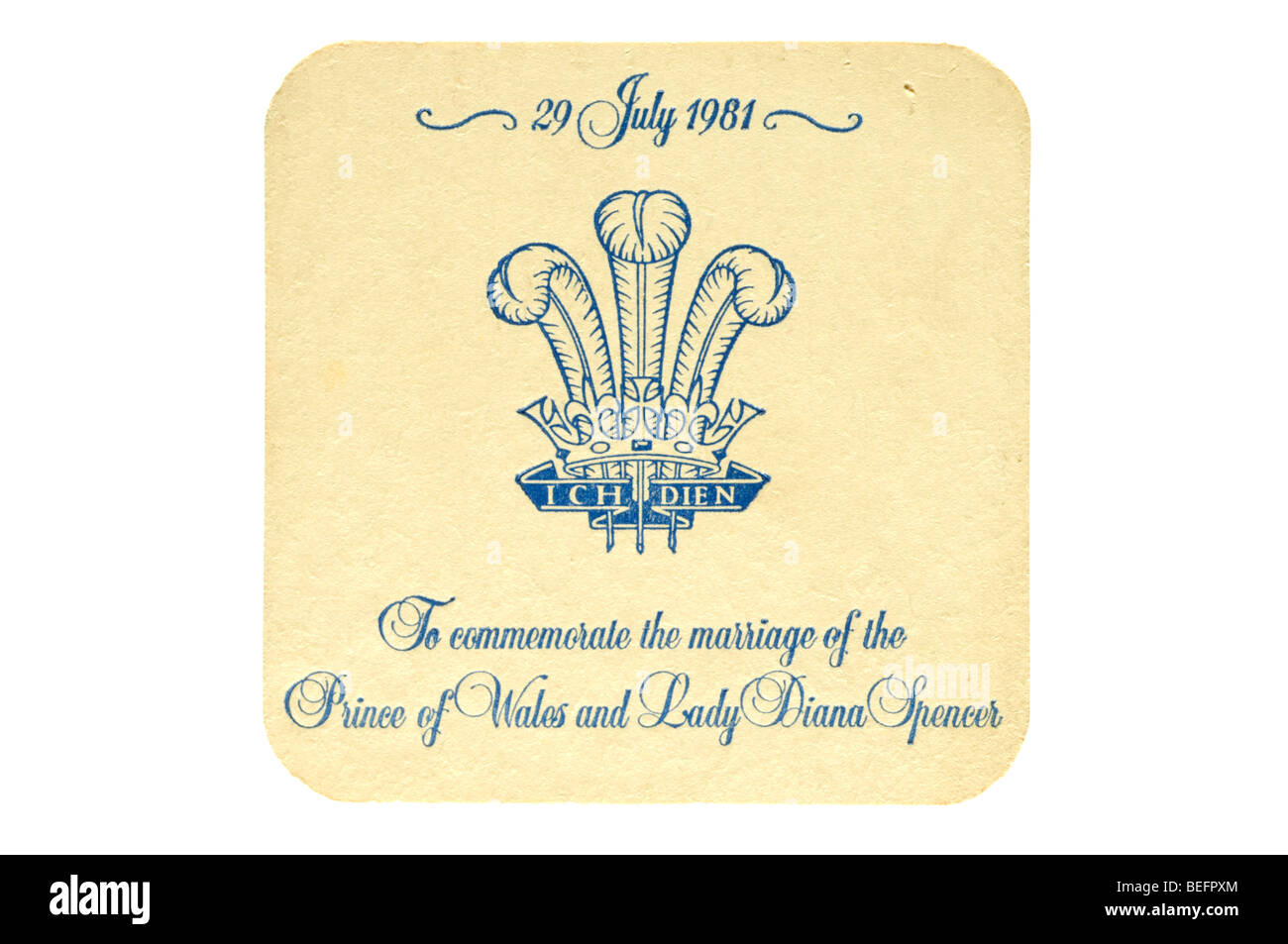 29 july 1981 ich dien to comemerate the marriage of the prince of wales ...