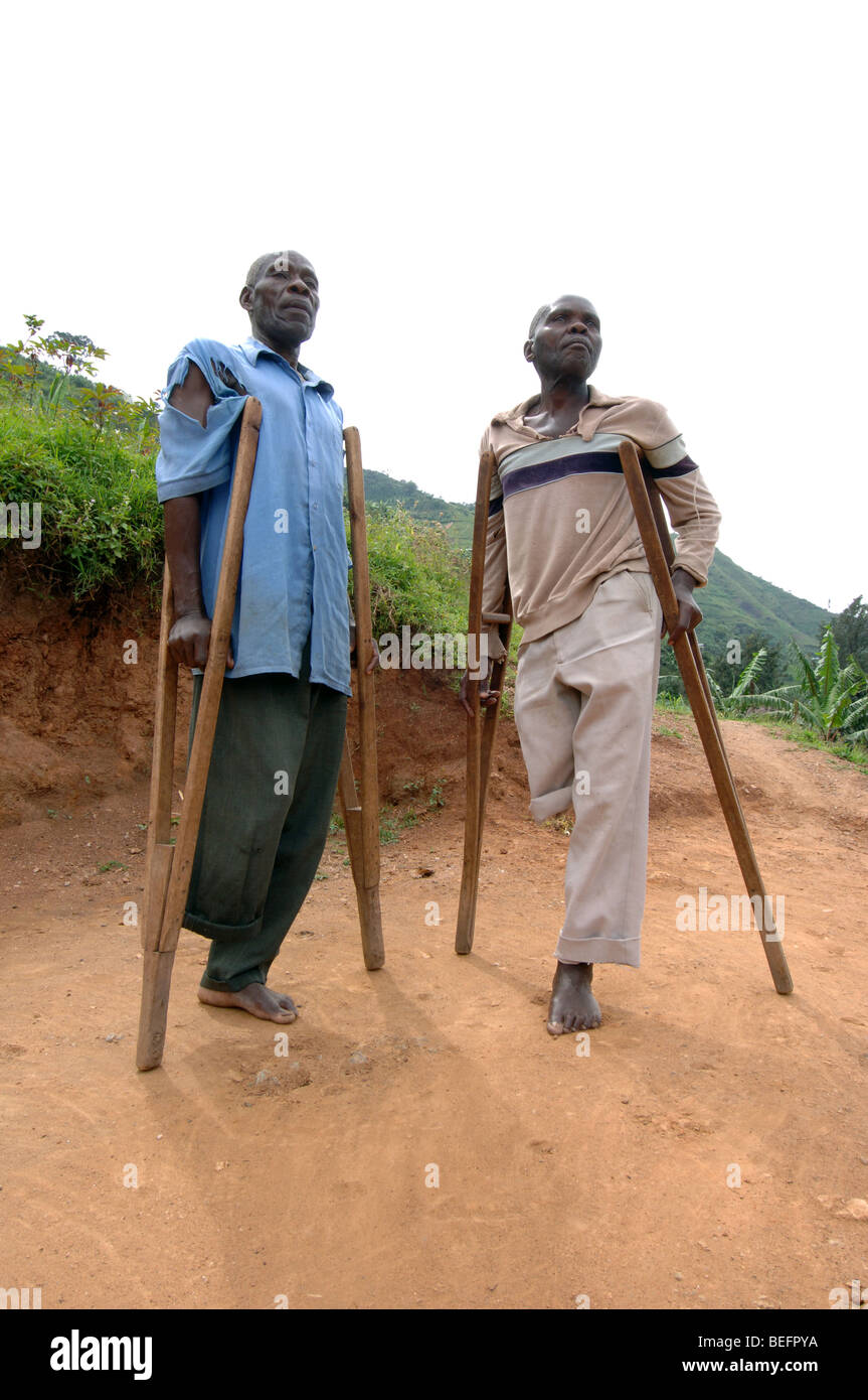 Bakonzo brothers amputees crutches rwenzori hi-res stock photography ...