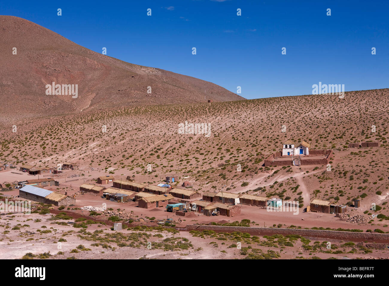 Machuca village and church at over 4000 metres altitude in the Atacama ...