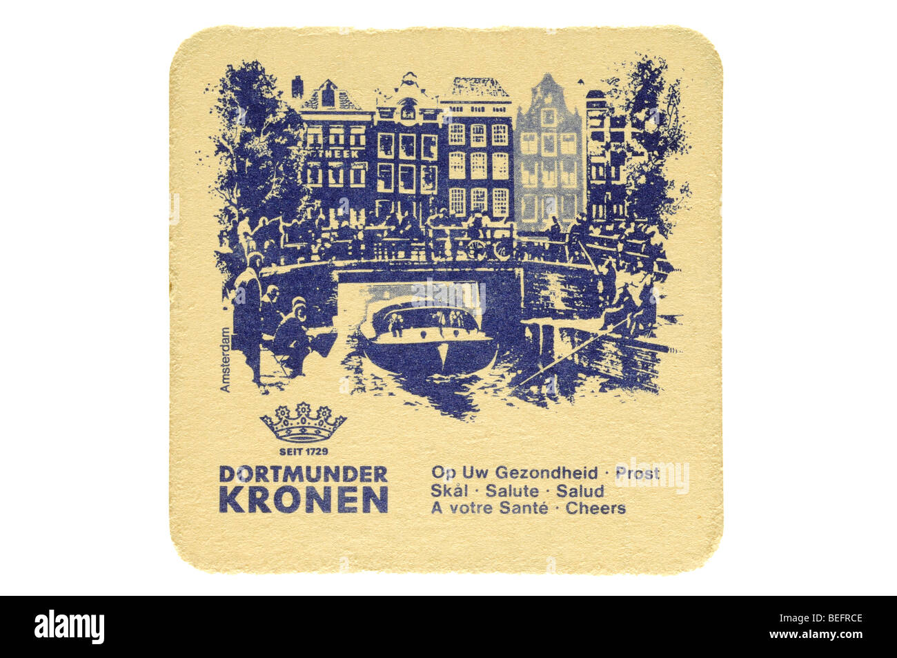 Dortmunder Kronen Logo Vintage German Beer Glass Dortmunder Kronen