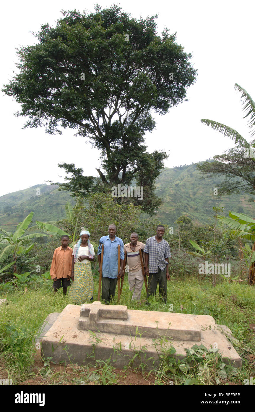 Bakonzo family by grave, Rwenzori Mountains, West Uganda, Africa Stock ...