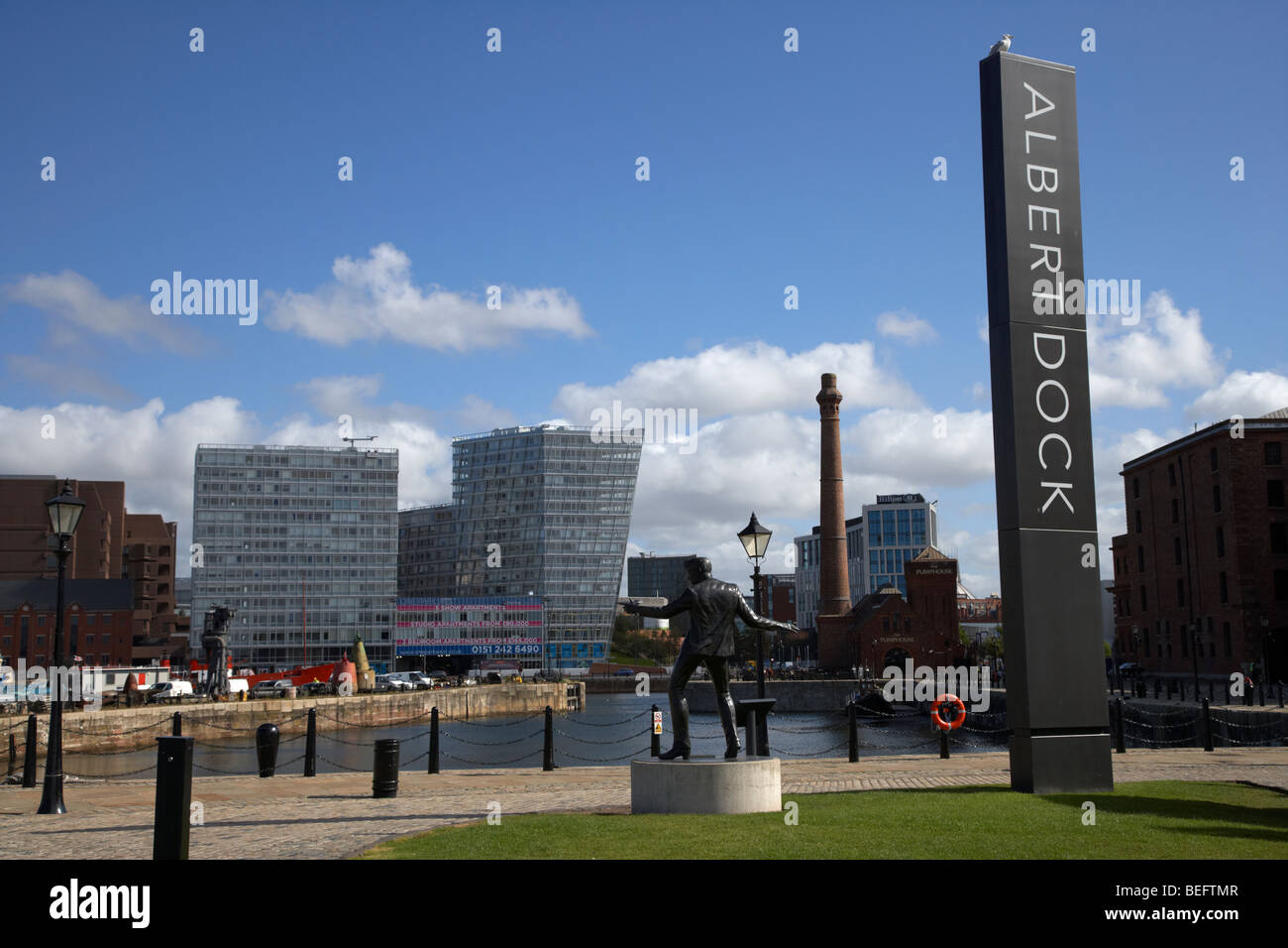 liverpool docklands skyline at the albert dock liverpool merseyside ...