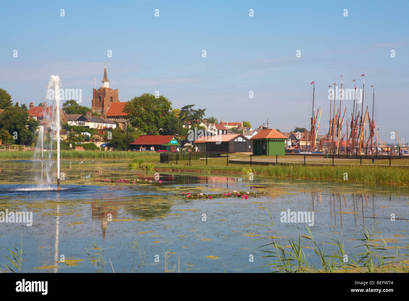 Great Britain England Essex Maldon Hythe Quay waterfront lake and ...