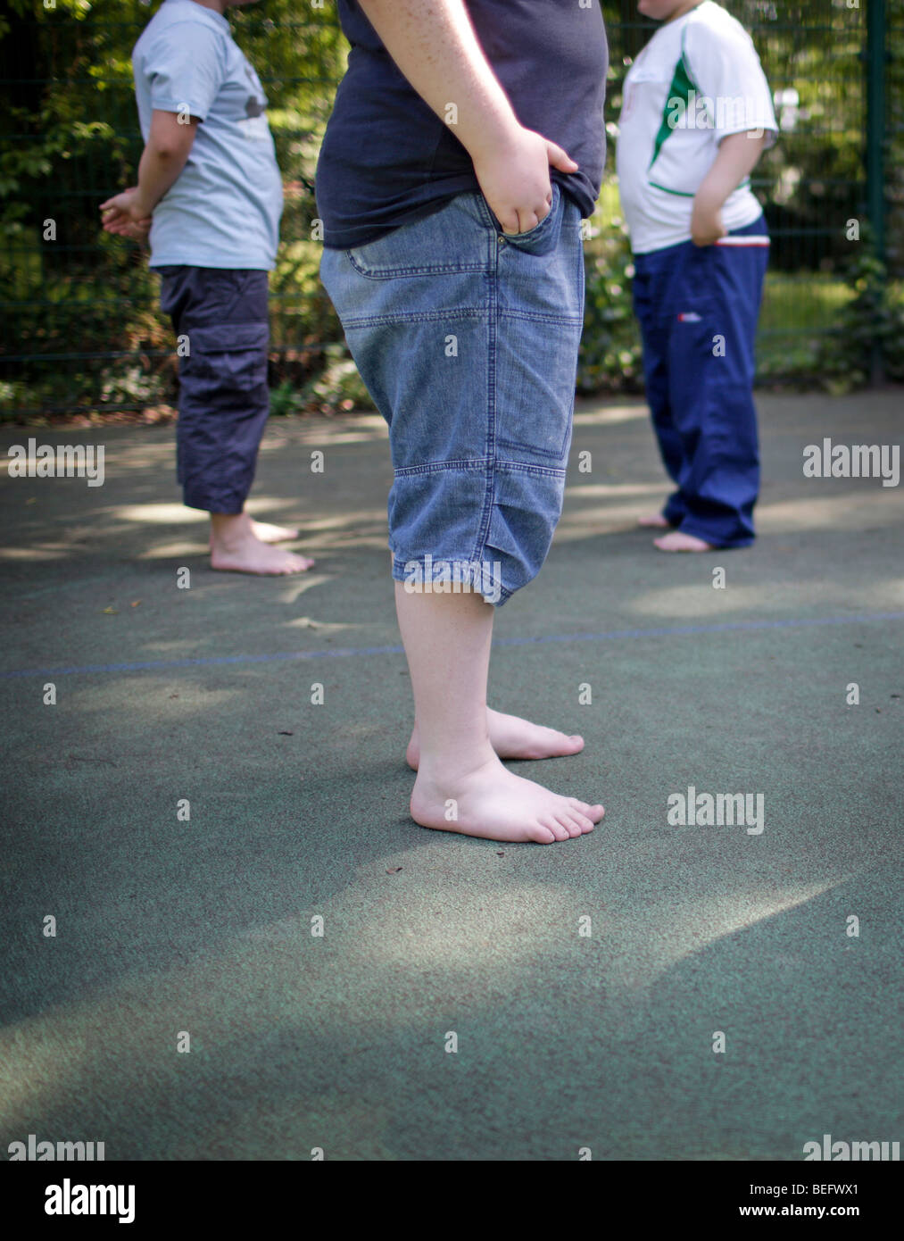 Overweight children exercising at a pediatric center Stock Photo - Alamy